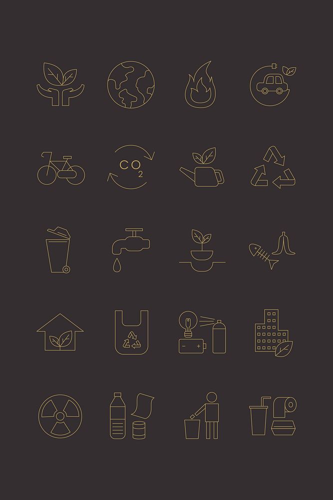 Environment icon design elements vector | Free Vector - rawpixel