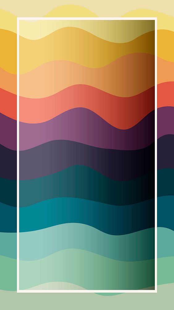 White frame colorful wave pattern | Premium Vector - rawpixel