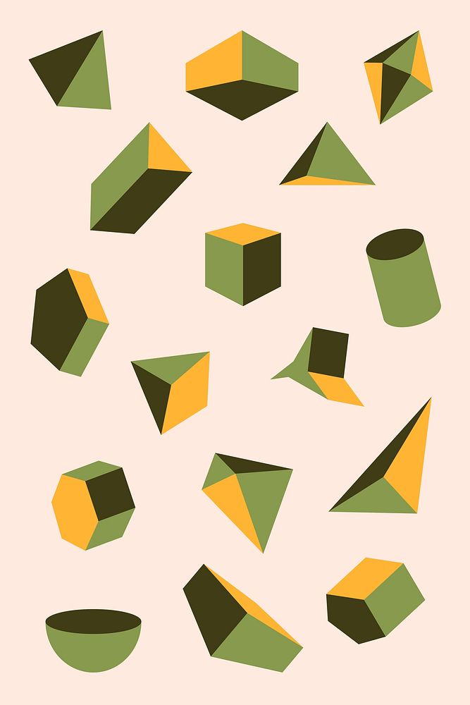 Retro green geometrical shapes design | Premium Vector - rawpixel