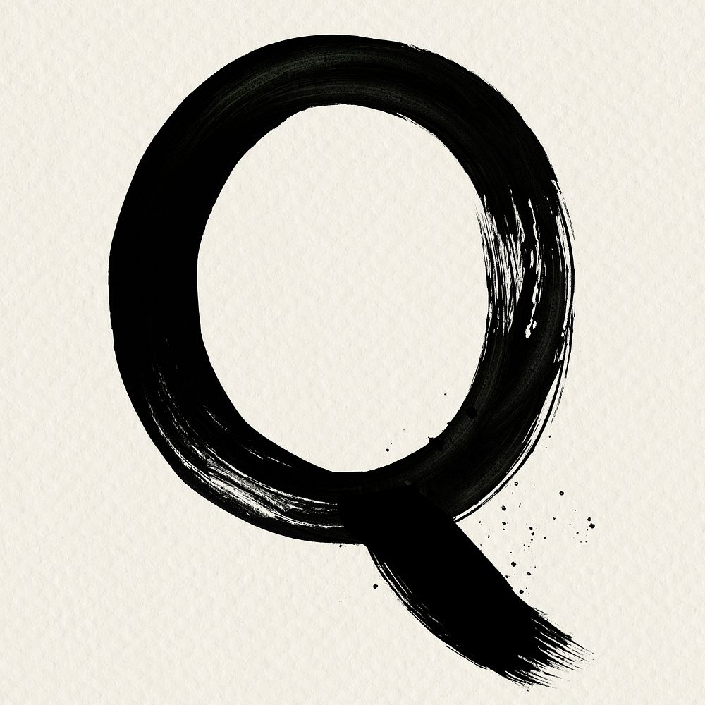 Letter Q dry brush stroke | Free PSD - rawpixel