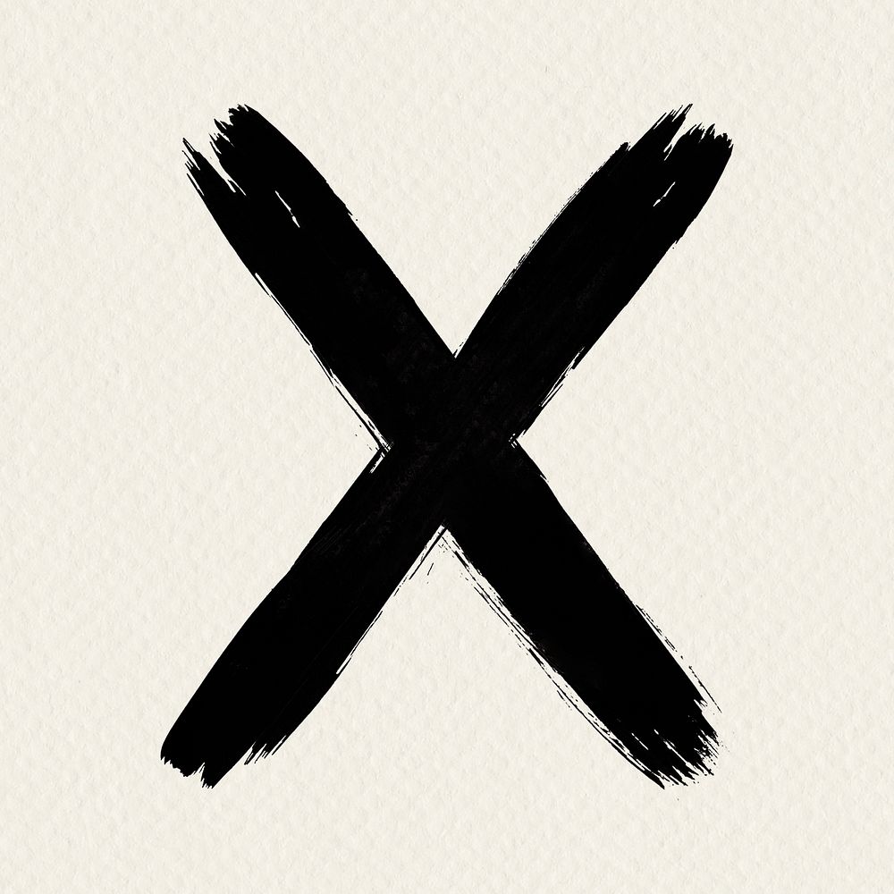 Alphabet X grunge brush stroke | Free PSD - rawpixel