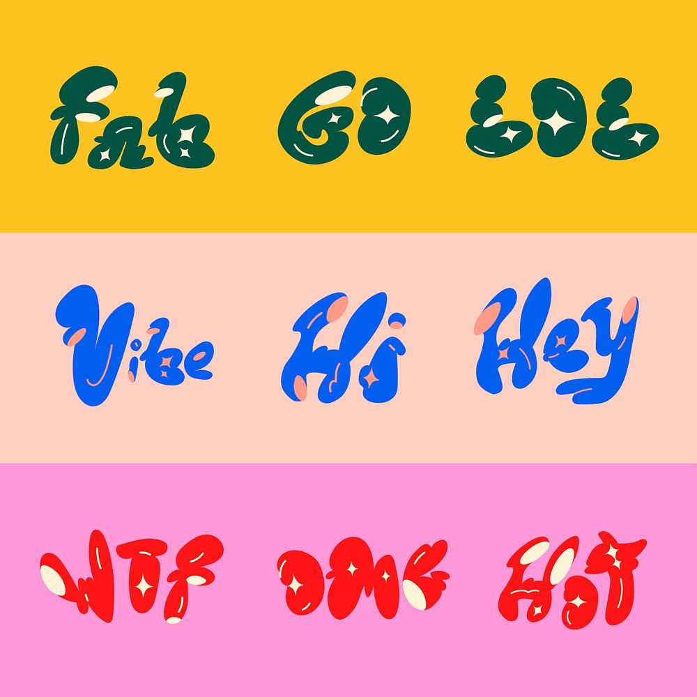 Bold doodle word sticker typography | Premium Vector - rawpixel