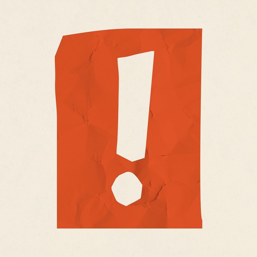 Exclamation mark paper cut symbol | Free PSD - rawpixel