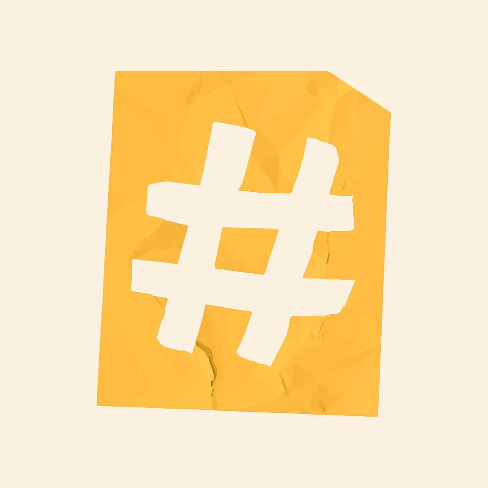 Hashtag symbol paper cut vector | Free Vector - rawpixel