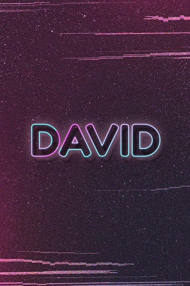 David neon name font typography | Free PSD - rawpixel