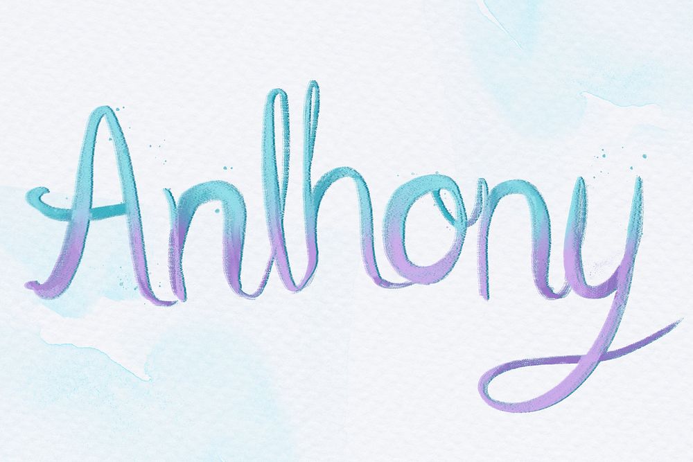 Anthony name hand psd lettering | Free PSD - rawpixel