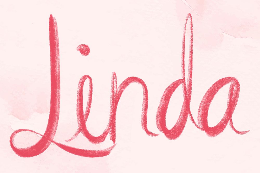 Vector Linda name pink script | Free Vector - rawpixel
