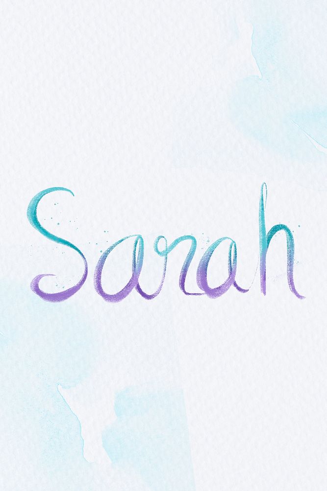 Sarah name psd script pastel | Free PSD - rawpixel
