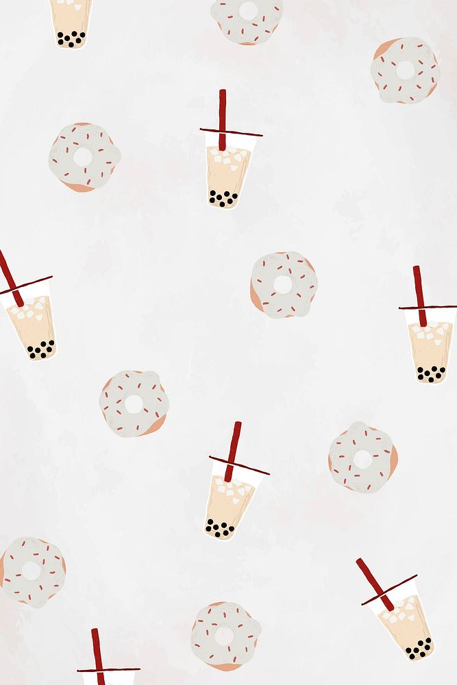 Boba tea patterned background vector | Free Vector - rawpixel
