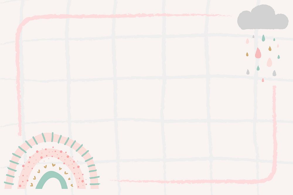 Cute frame, doodle rainbow border | Free Photo - rawpixel