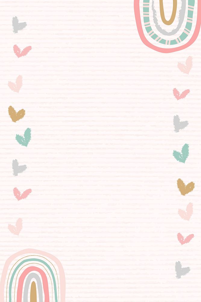 Cute doodle frame, rainbow border | Free Photo - rawpixel