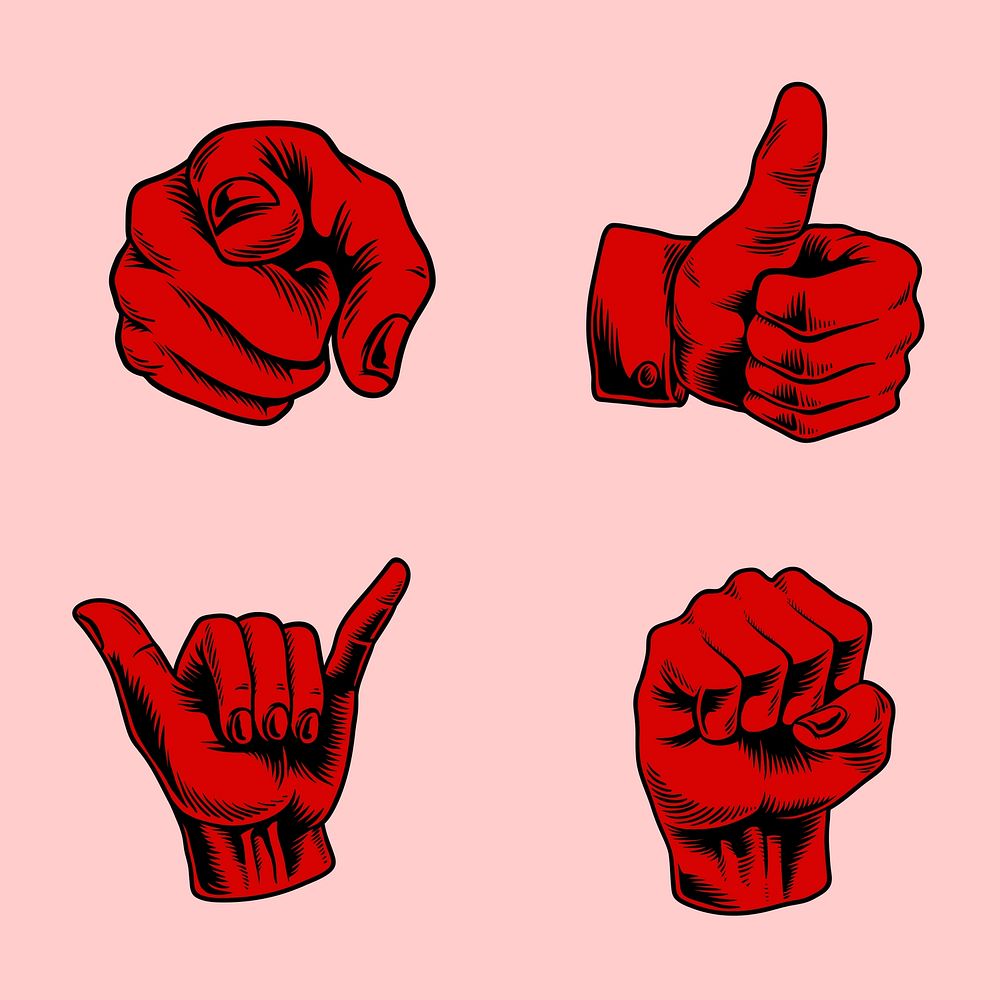 Cool hand gesture symbol set | Premium Vector - rawpixel