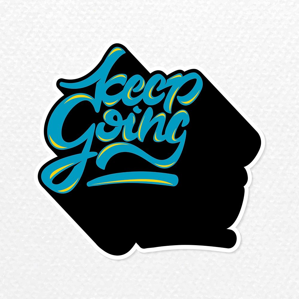 Handwritten vector sticker keep going | Free Vector - rawpixel