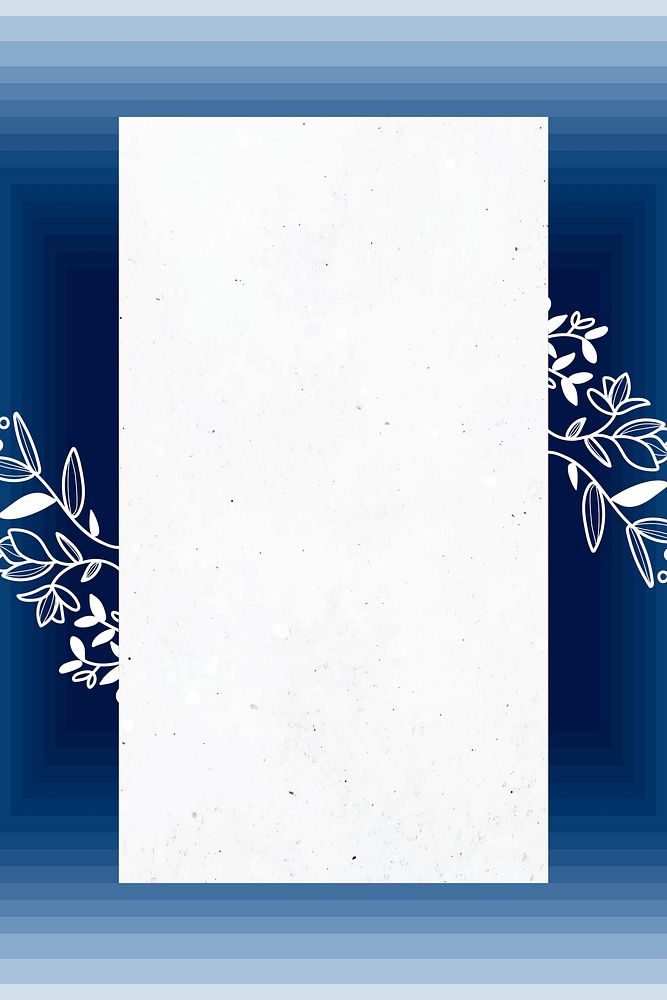 Blue rectangle floral frame vector | Premium Vector - rawpixel