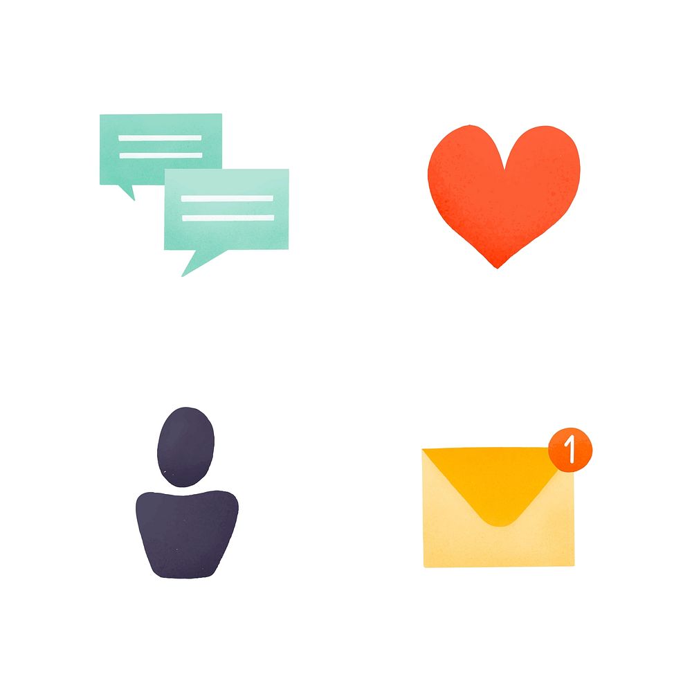 Colorful marketing tool collection social | Premium Vector - rawpixel