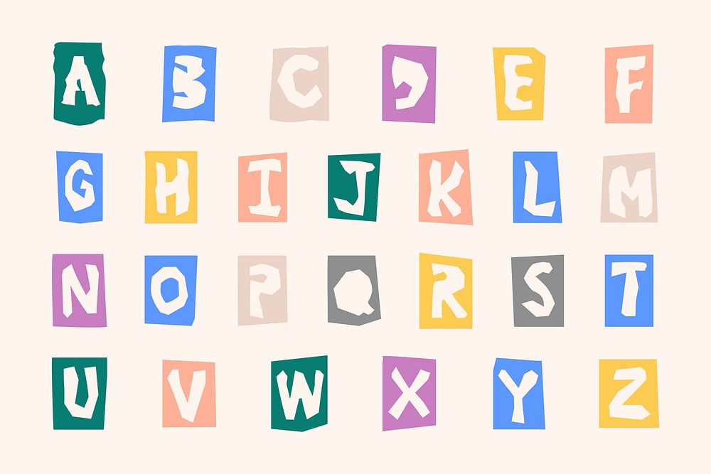 Paper cut alphabet typography vector | Free Vector - rawpixel