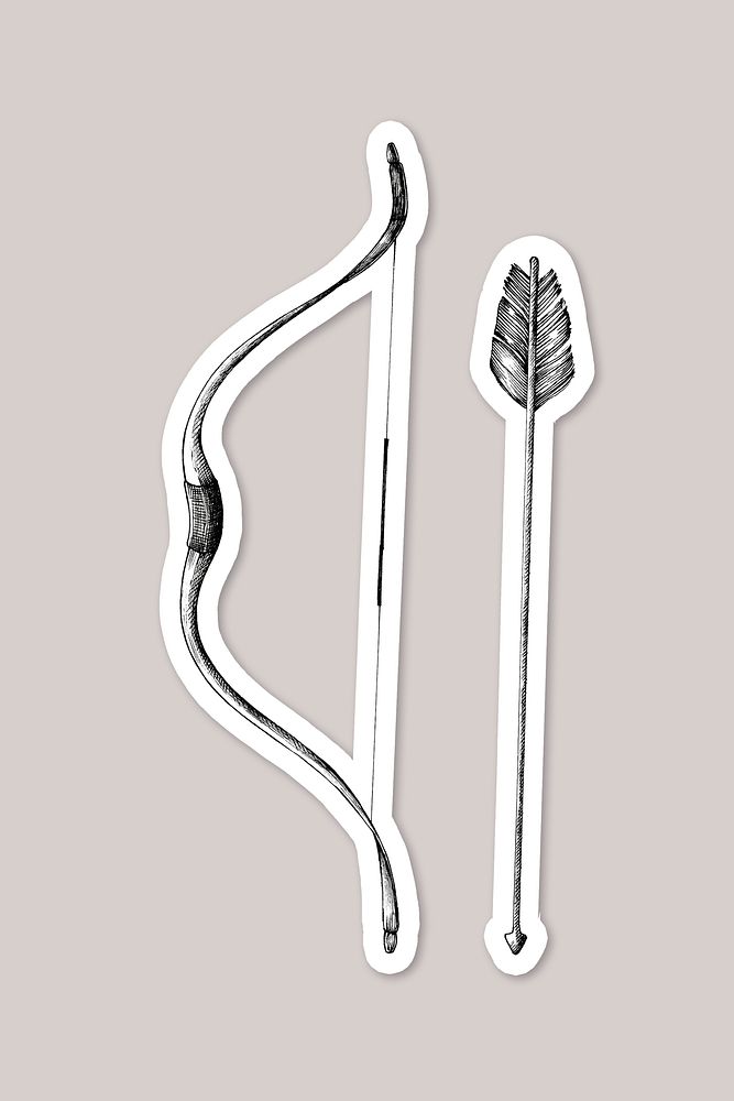 Hand drawn bow and arrow | Premium PSD - rawpixel
