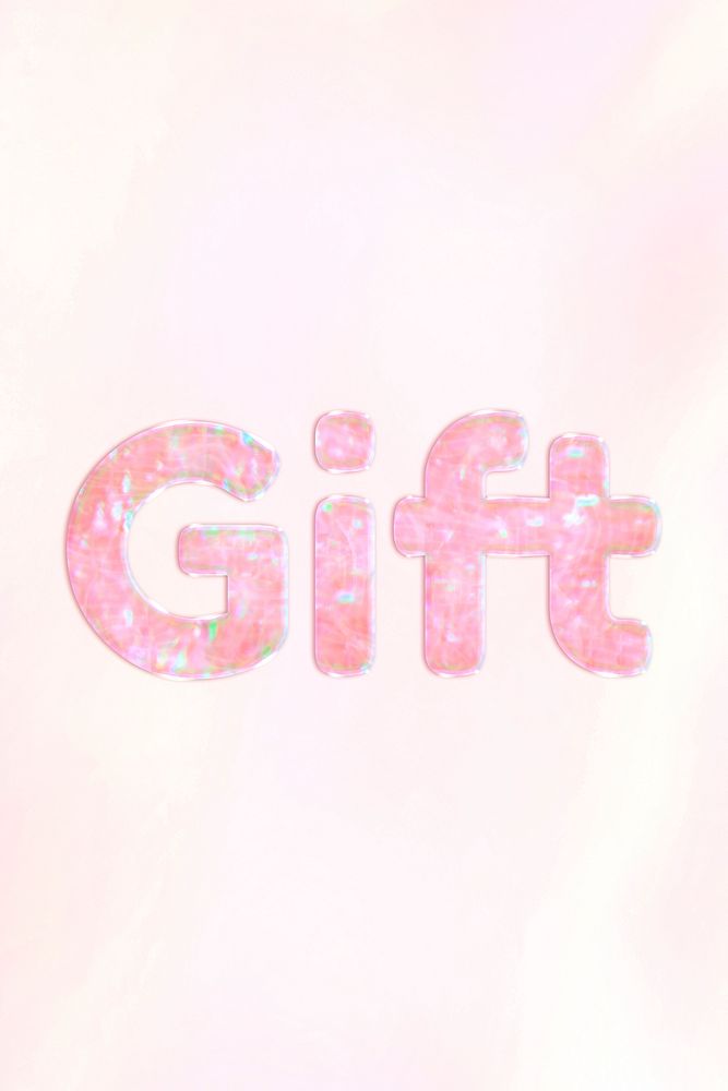 Gift text holographic effect pastel | Free Photo - rawpixel