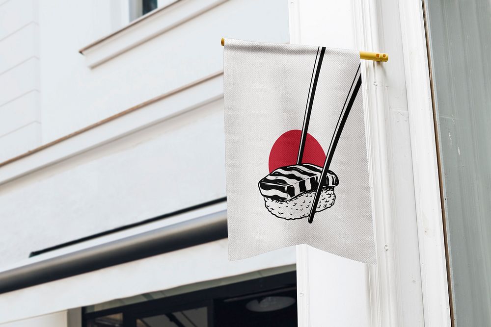 Sushi restaurant flag sign, branding | Premium Photo - rawpixel
