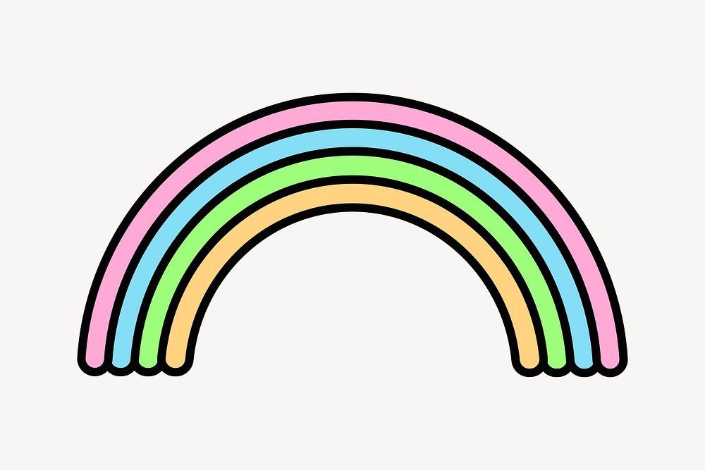Rainbow clip art, cute pastel | Free Photo - rawpixel