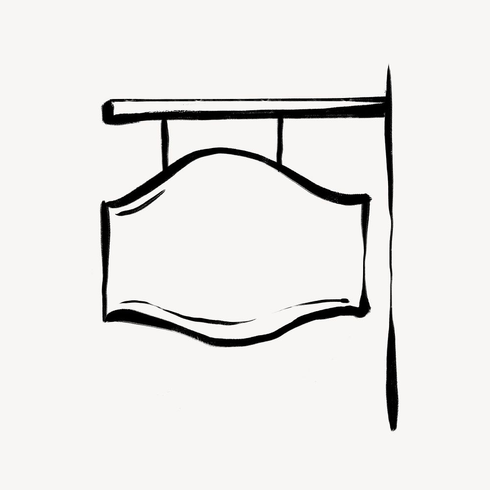 Hanging sign clipart, drawing illustration | Free Photo - rawpixel