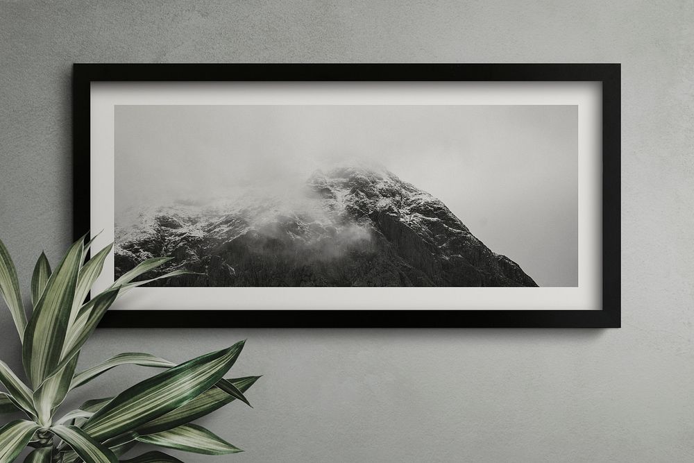 Black frame mockup on a black | Free PSD Mockup - rawpixel