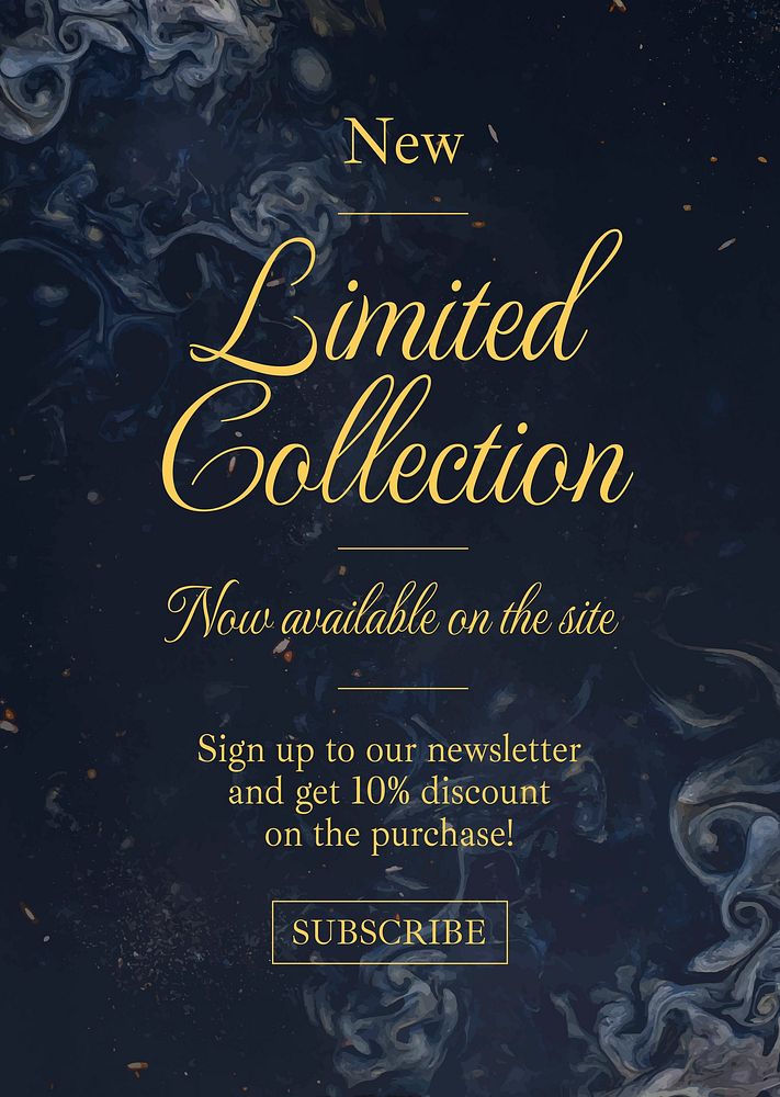 Limited collection poster template, dark | Premium Vector Template ...