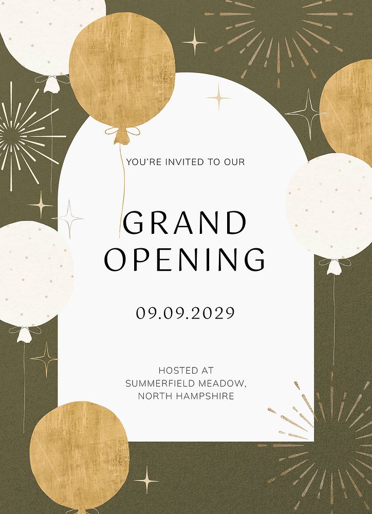 Grand opening invitation card template, | Premium PSD Template - rawpixel