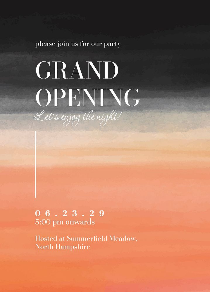 Grand opening invitation card template, | Premium Vector Template ...