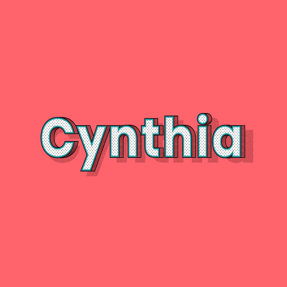 Cynthia name halftone vector word | Free Photo - rawpixel