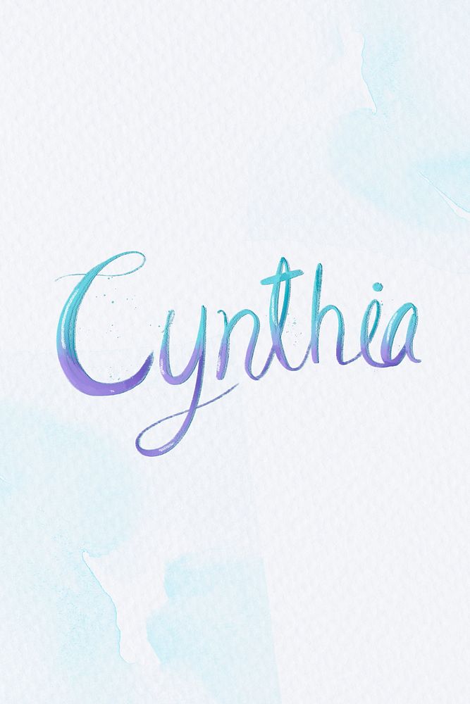 Cynthia female name psd calligraphy | Free PSD - rawpixel