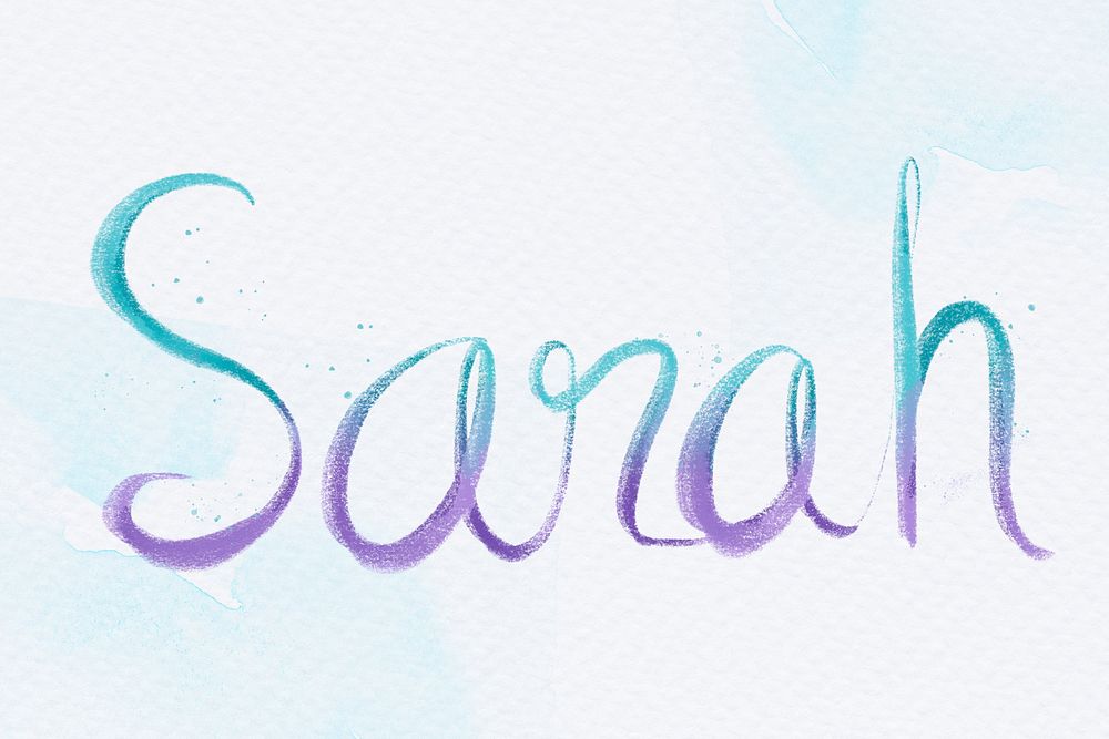 Sarah name psd script pastel | Free PSD - rawpixel