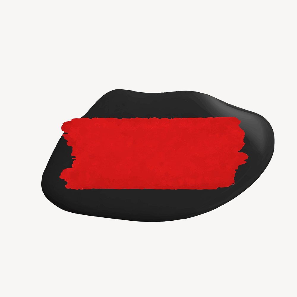 Red paint badge sticker, acrylic | Premium Vector - rawpixel