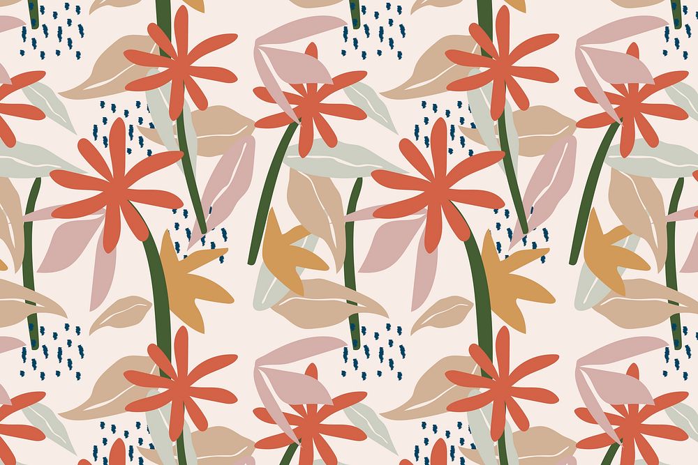 Floral pattern collage element, earth | Free Vector - rawpixel