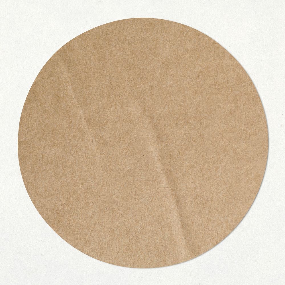 Round brown paper sticker psd | Free PSD Mockup - rawpixel