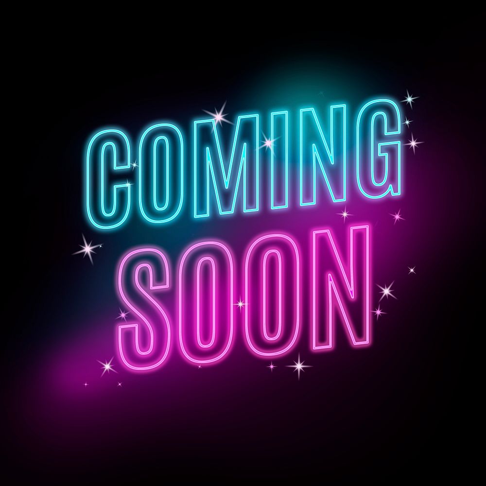 Coming soon word, neon typography | Free Photo - rawpixel