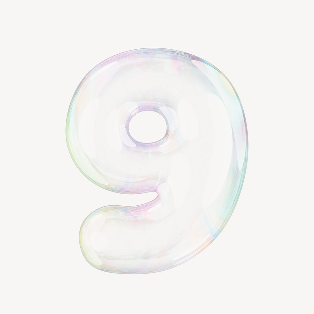 9 number nine, 3D transparent | Premium PSD - rawpixel