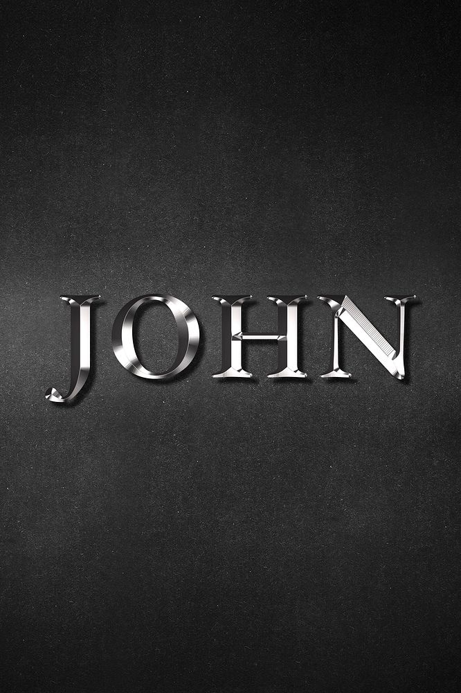 John typography in silver metallic | Free Photo - rawpixel