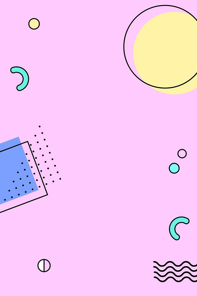 Pink funky background, memphis border | Photo - rawpixel