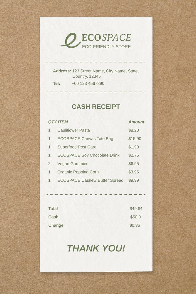Shop receipt mockup, editable design | Premium PSD Mockup - rawpixel