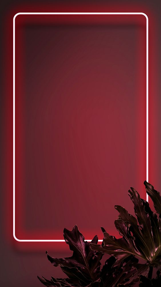 Red neon frame iPhone wallpaper, | Premium Photo - rawpixel