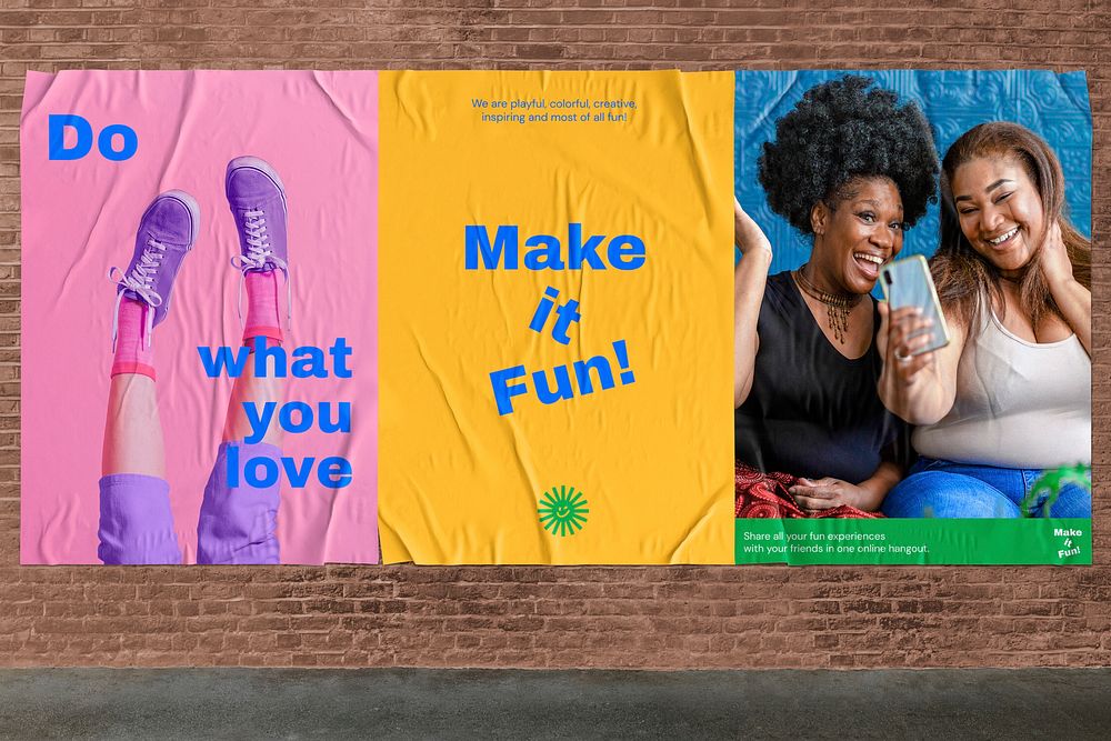 Funky poster mockup, editable collage | Premium PSD Mockup - rawpixel