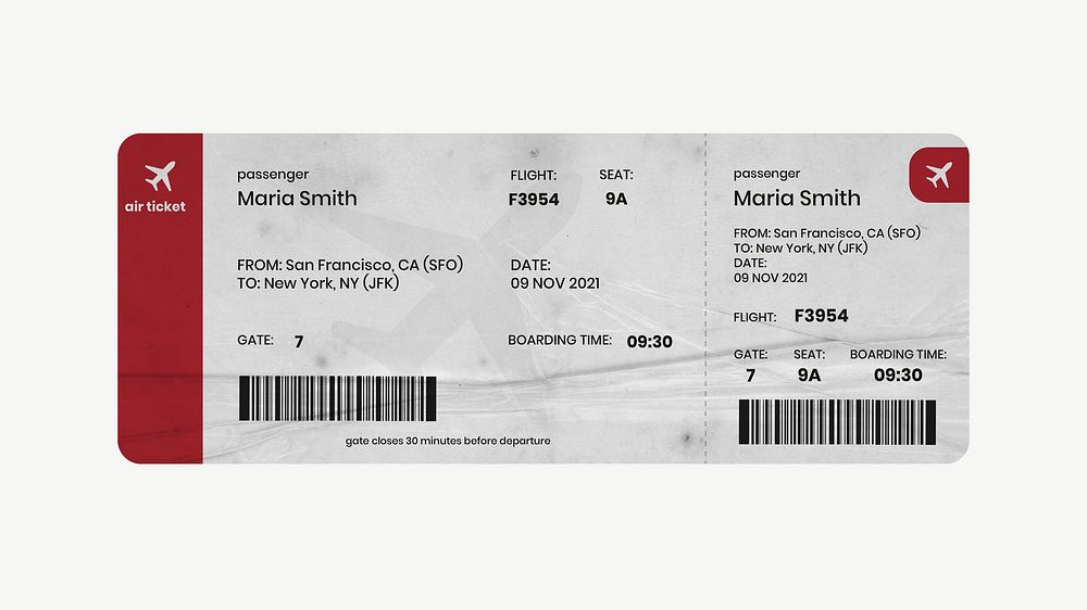 Plane ticket, travel collage element | Premium PSD - rawpixel