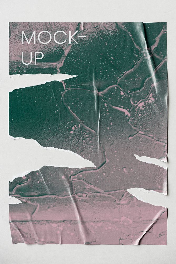 Purple Torn paper mockup on the wall | Premium PSD Mockup - rawpixel