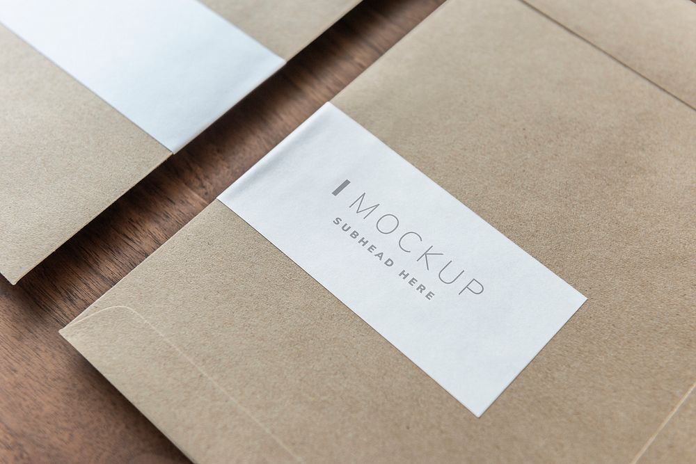 Recycled natural paper envelope mockups | Free PSD Mockup - rawpixel
