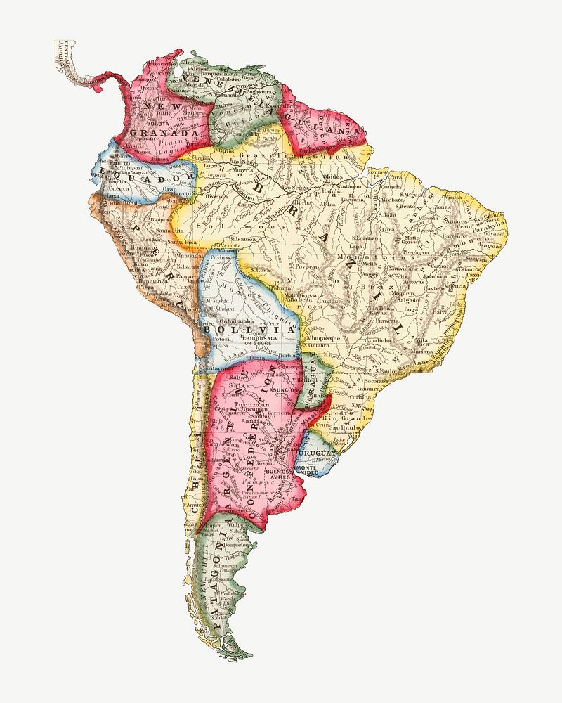 Map of South America collage | Premium PSD - rawpixel