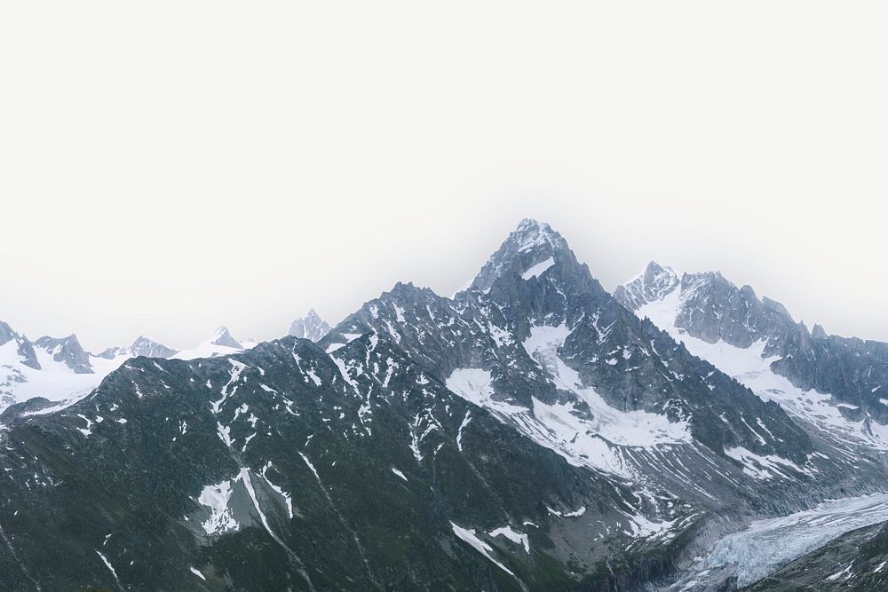 Snowy mountain landscape, border background | Free PSD - rawpixel