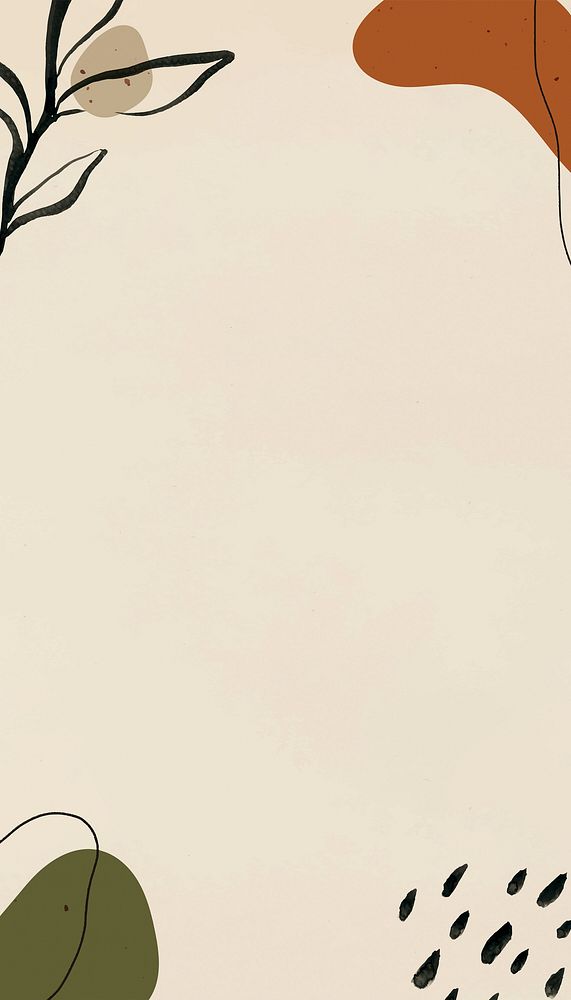Beige botanical border iPhone wallpaper | Premium Photo - rawpixel