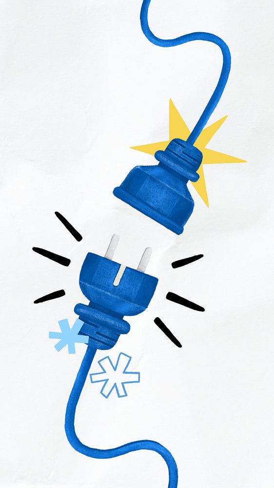Blue electrical plugs iPhone wallpaper | Premium Photo - rawpixel