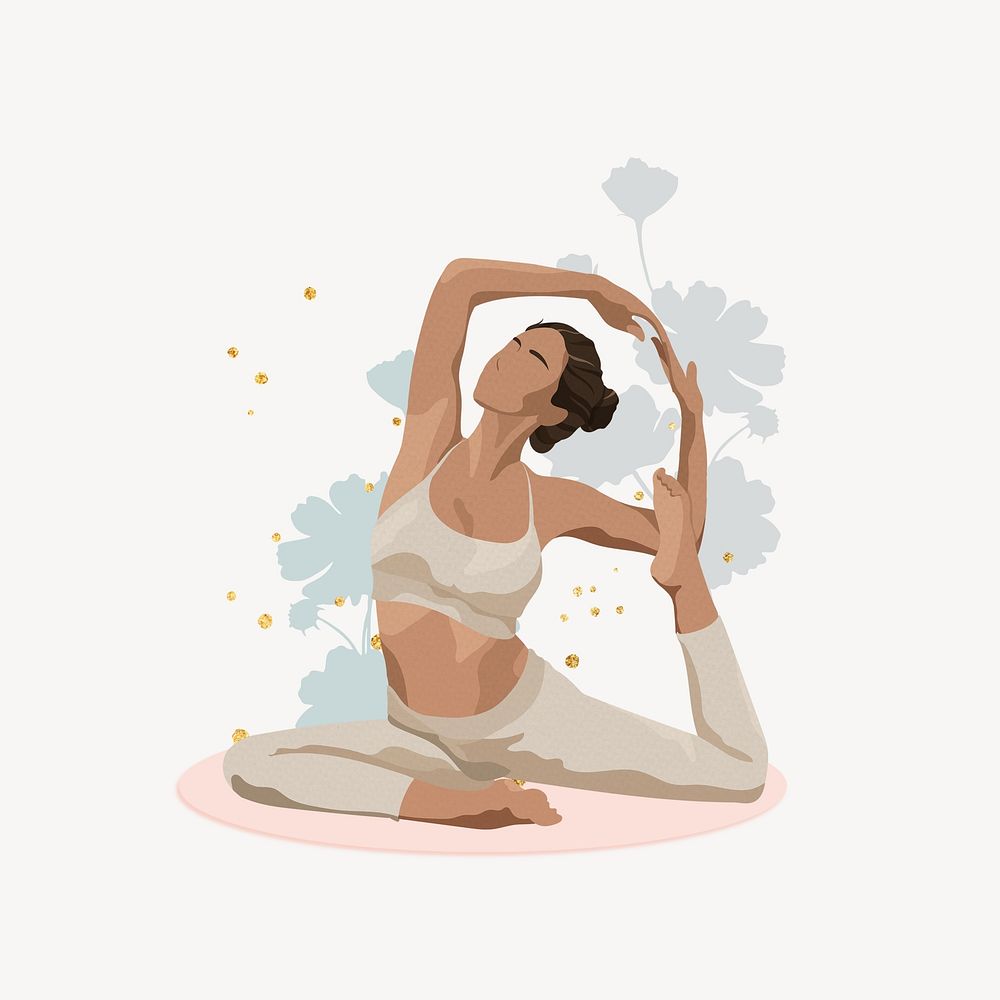 Yoga woman, aesthetic wellness remix | Free Photo Illustration - rawpixel